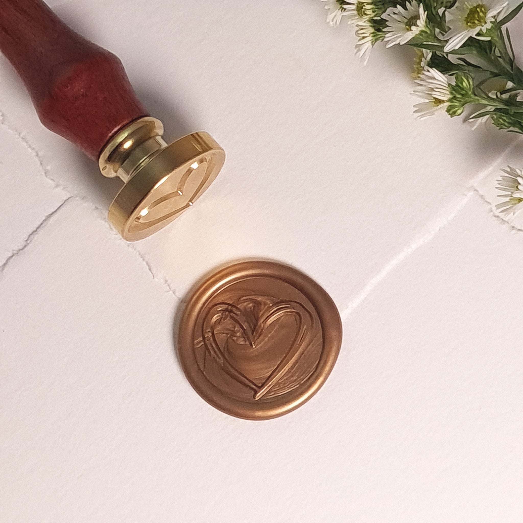 Wax Stamp - Hand Drawn Heart – Brass and Press