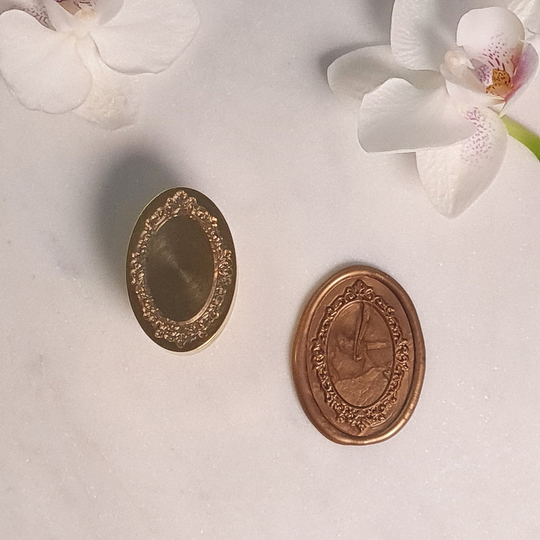 Wax Stamp - Ornate Frame – Brass and Press